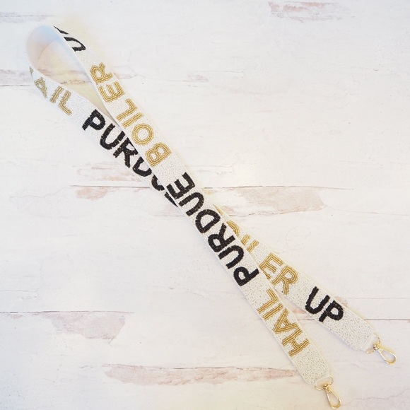 Bags | Beaded Purdue Boiler Up Collegiate Game Day Purse Strap | Poshmark